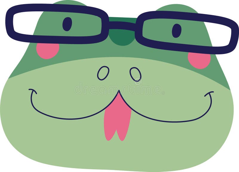 Frog Face with Glasses stock vector. Illustration of cool - 306409220