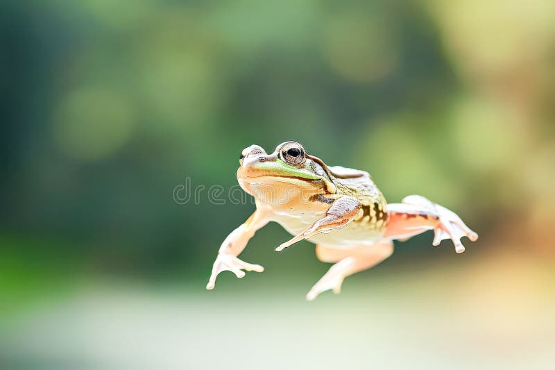 Frog is Flying through the Air Stock Image - Image of fauna, spring ...