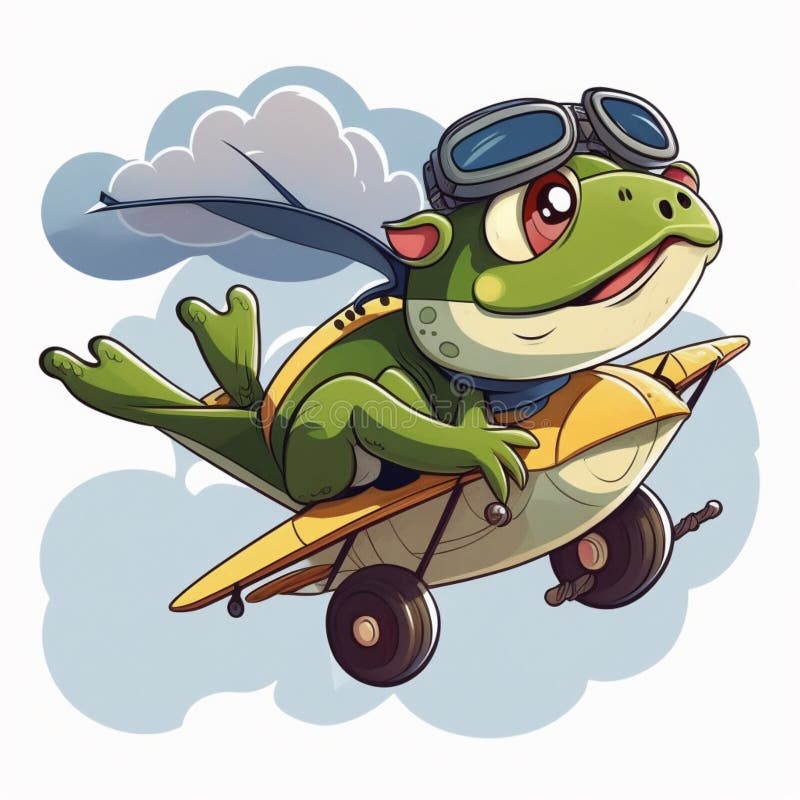 Frog Flying in the Sky Ai Generative Stock Illustration - Illustration of green, nature: 276583671