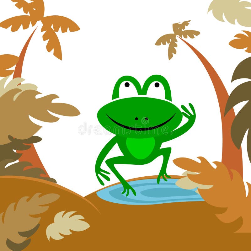 Frog in forest stock vector. Illustration of frog, nature - 21743766