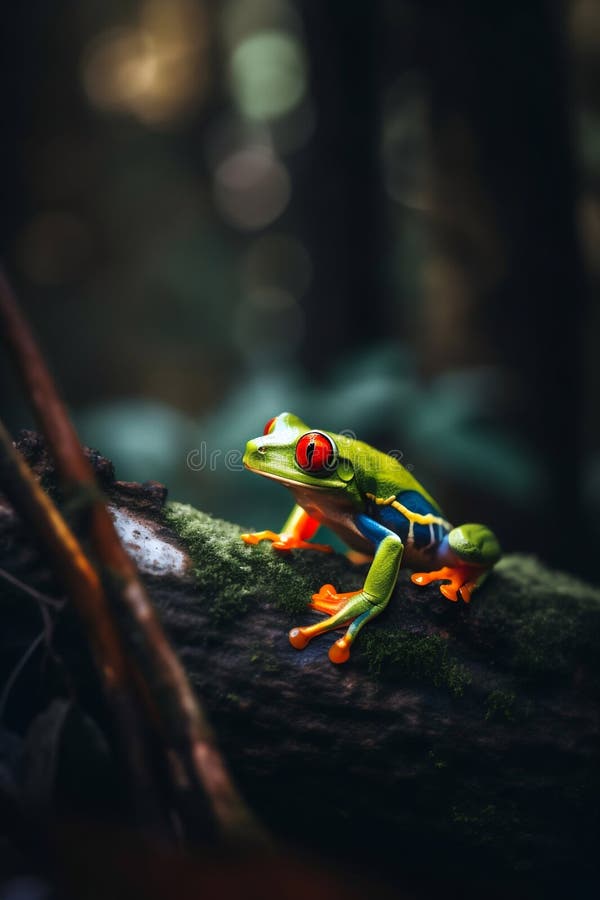 Frog in the Forest Closeup. Generative AI Stock Illustration ...
