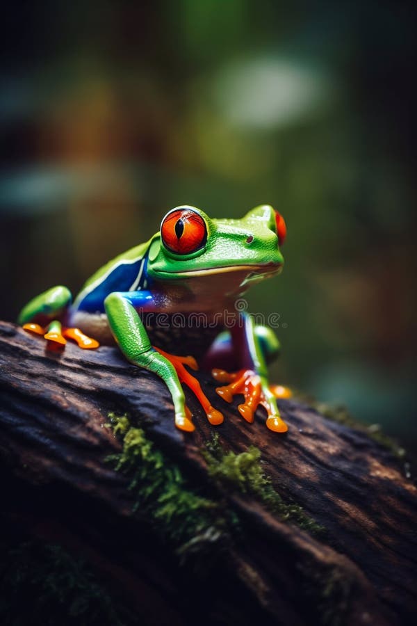 Frog in the Forest Closeup. Generative AI Stock Illustration ...