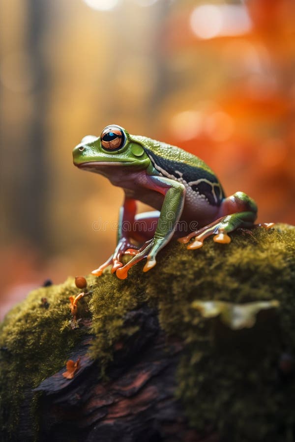 Frog in the Forest Closeup. Generative AI Stock Illustration ...