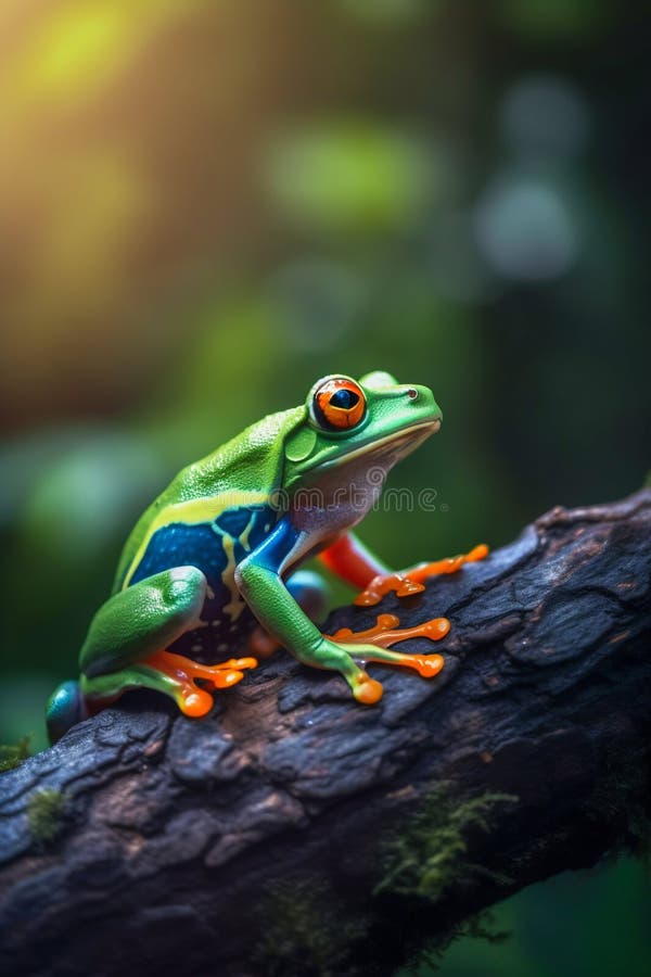 Frog in the Forest Closeup. Generative AI Stock Illustration ...
