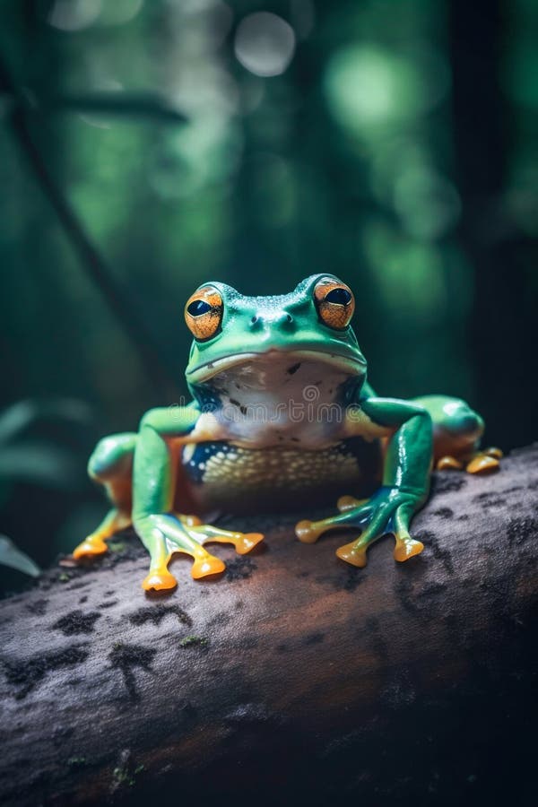 Frog in the Forest Closeup. Generative AI Stock Illustration ...