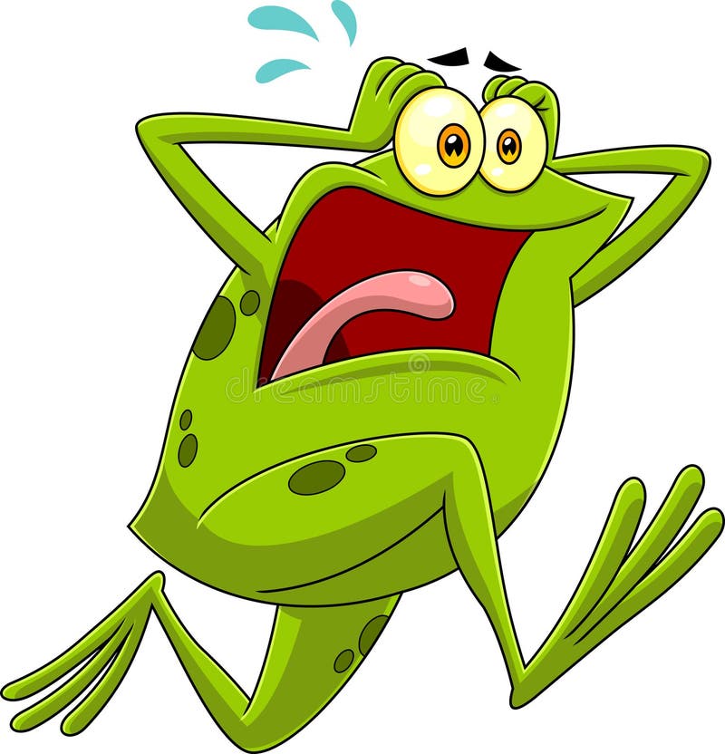 Scaring Frog Cartoon Character Running Stock Vector - Illustration of ...