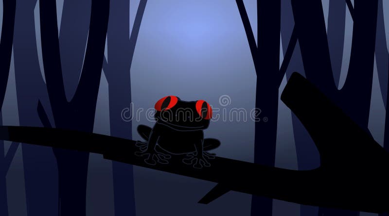Frog ghost in the forest stock illustration. Illustration of park ...