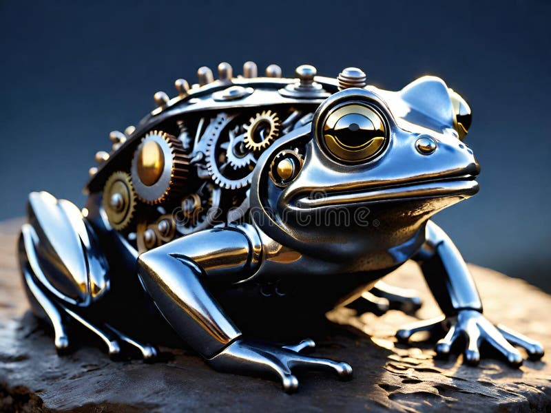 Frog with a Golden Chain on a Black Background, 3d Illustration Stock ...