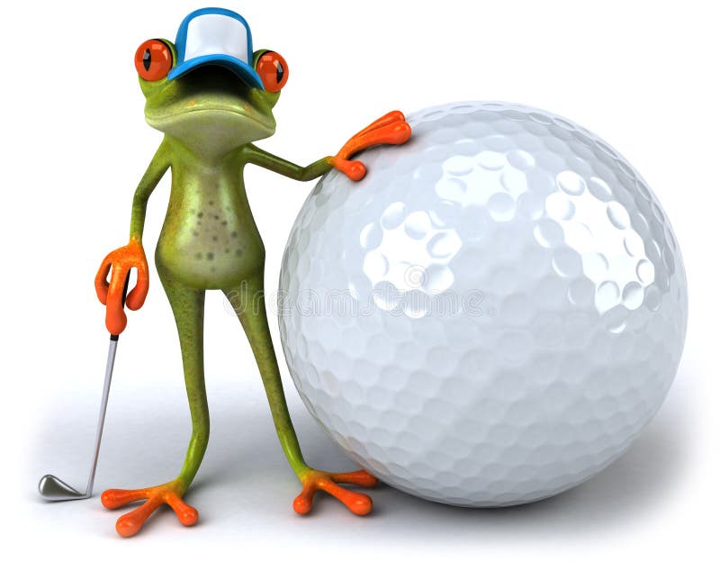 Frog and golf stock illustration. Illustration of slimy - 14861609