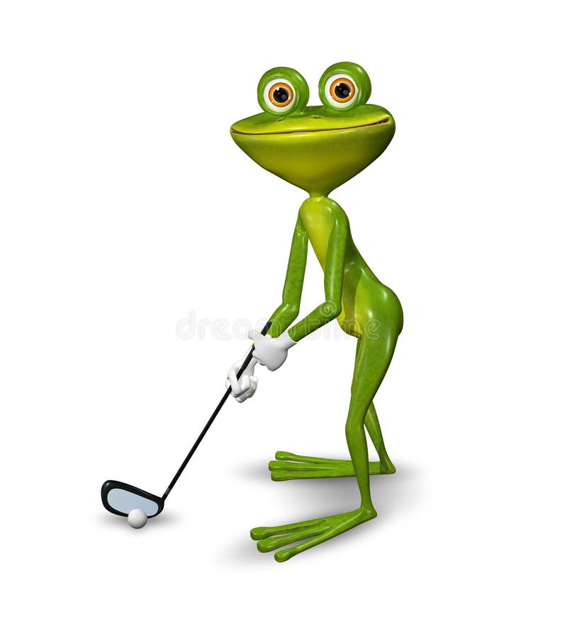 Frog and golf stock illustration. Illustration of rain - 15027923