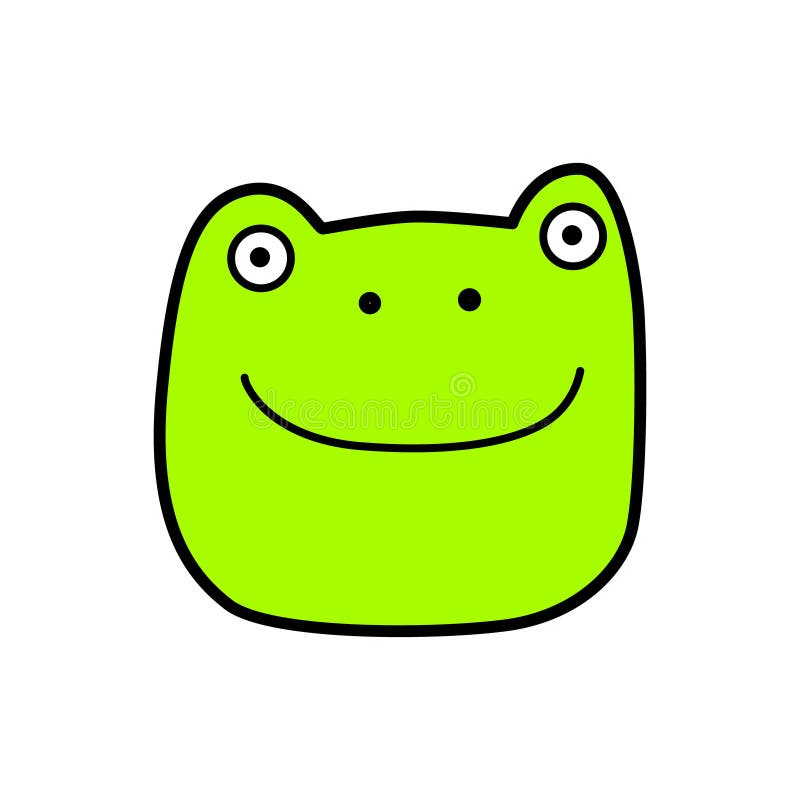 Frog Head Doodle Illustration. Children`s Drawing Style Stock Vector ...