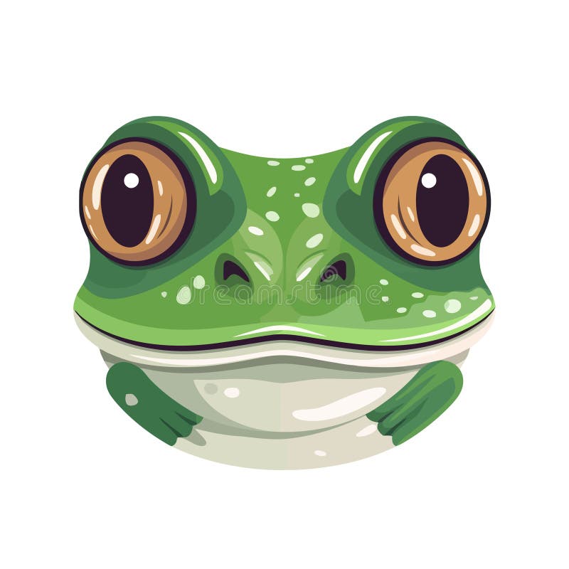 Frog Head Logo Design. Cute Frog Face Isolated Stock Vector ...
