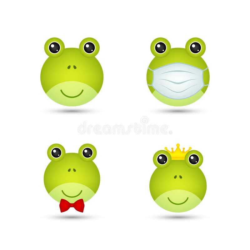 Frog Head Happy with Banner Cute Cartoon Logo Icon Vector Illustration ...
