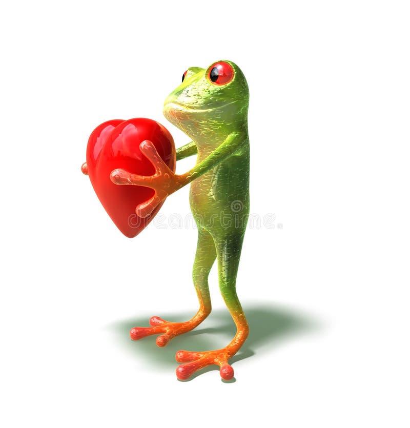 Frog with a heart stock illustration. Illustration of frog - 3389957