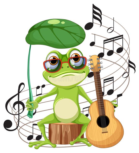 Frog holding leaf stock vector. Illustration of creativity - 354091644