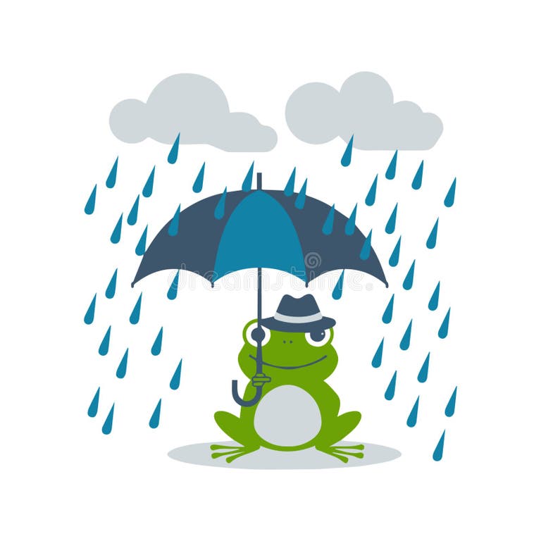 Frog Holding Umbrella Illustration Stock Vector - Illustration of ...