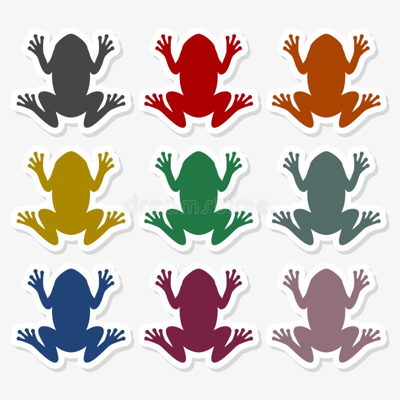 Cartoon Frog Face Icon with Shadow Stock Vector - Illustration of ...