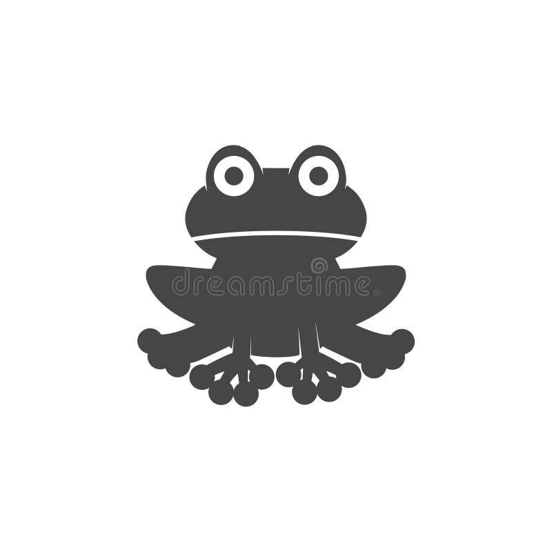 Cartoon Frog Face Icon with Shadow Stock Vector - Illustration of ...