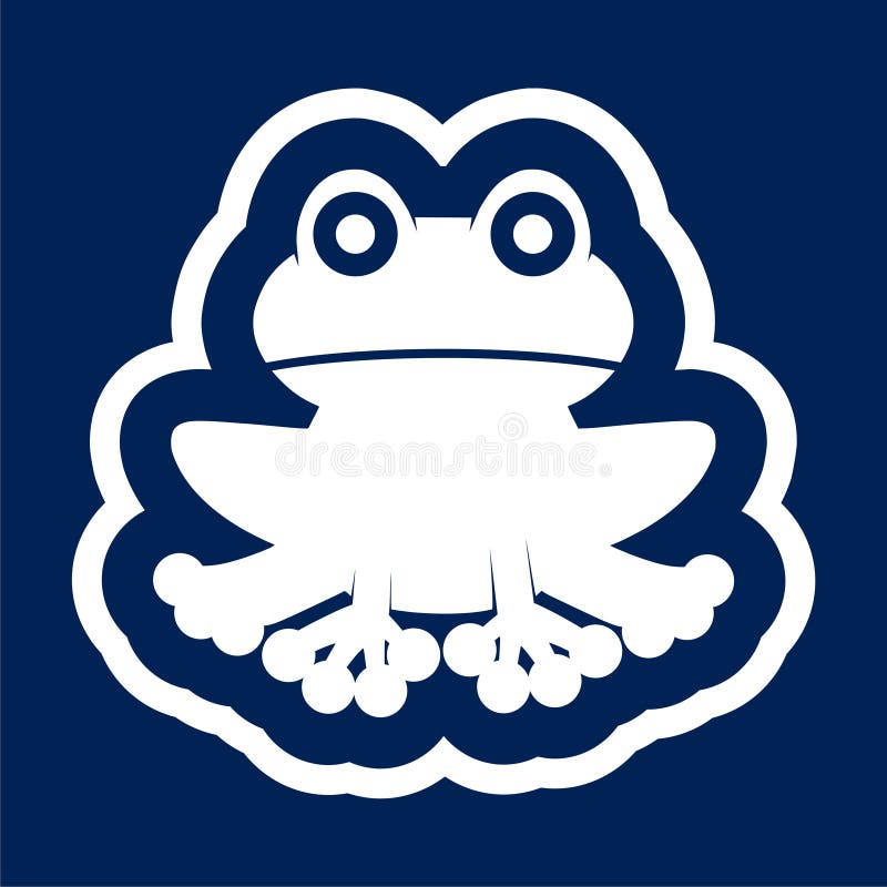Cartoon Frog Face Icon with Shadow Stock Vector - Illustration of ...
