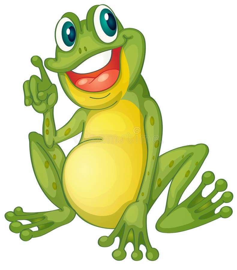 Happy Cartoon Smiling Frog Jumping Excited Stock Illustration ...