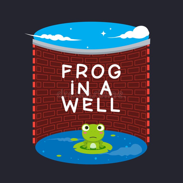 A Frog Inside a Well. Isolated Vector Illustration Stock Illustration ...