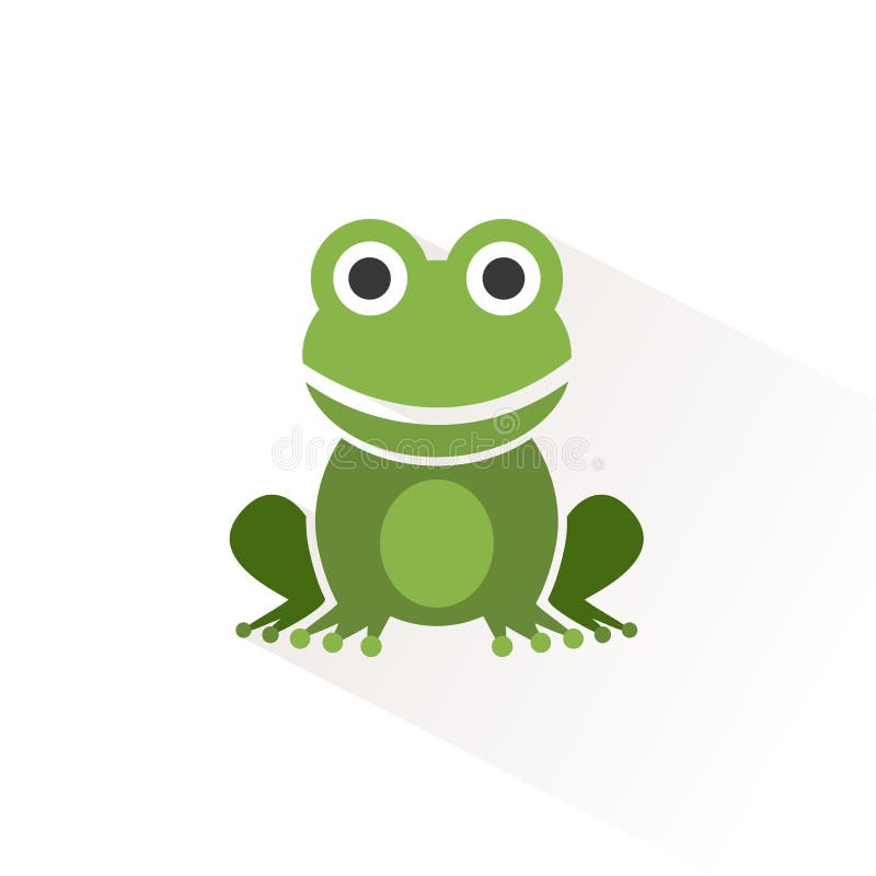 Frog. Icon on a Green Circle. Animal Vector Illustration Stock Vector ...