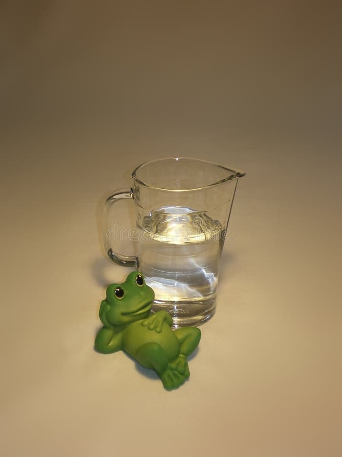 Frog and Jug with Fresh Water Stock Image - Image of frog, crystal: 6075185