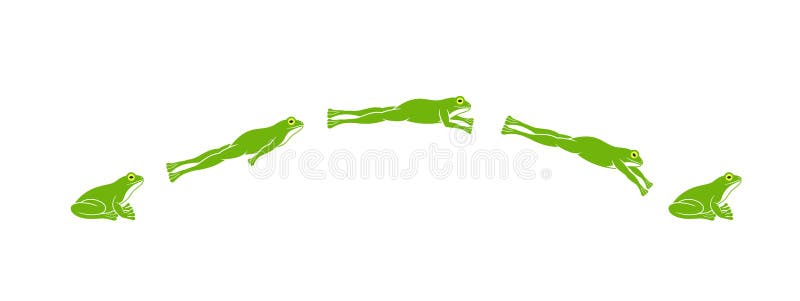 Frog Jumping. Isolated Frog Jumping on White Background Stock Vector ...