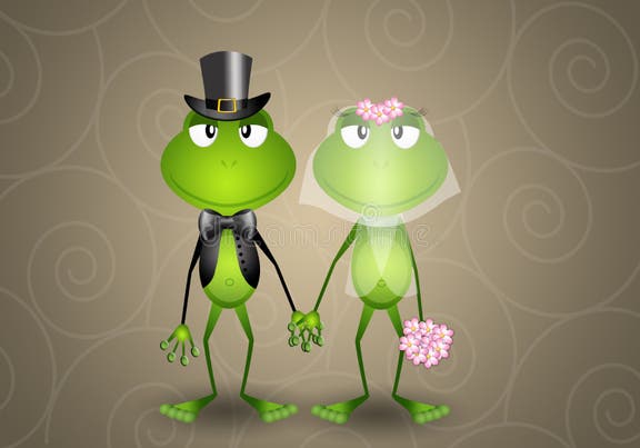 Frog just married stock illustration. Illustration of love - 41829274