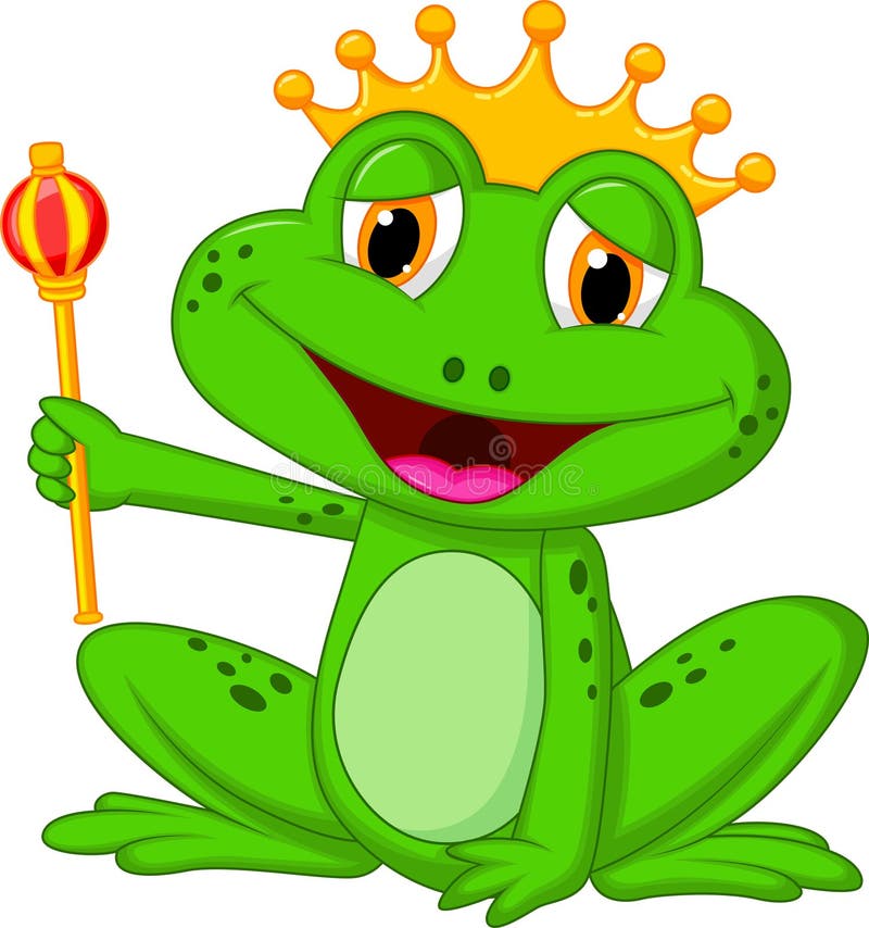 Frog king cartoon stock vector. Illustration of nature - 34605821