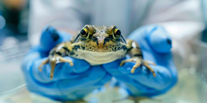 A Frog in a Lab Environment, Being Gently Handled with Care by ...