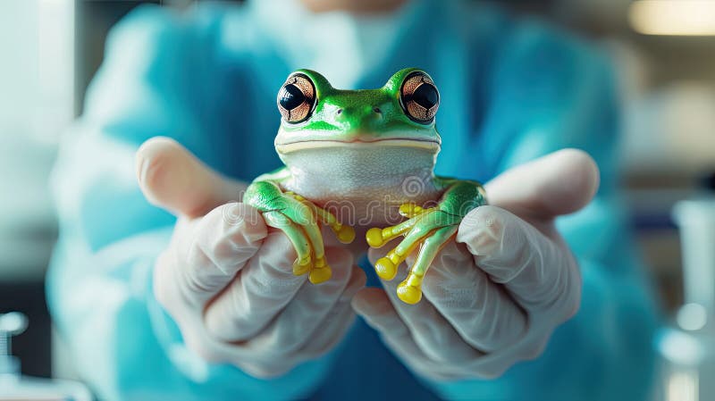 Frog in the Laboratory. Generated by Ai Stock Photo - Image of ...