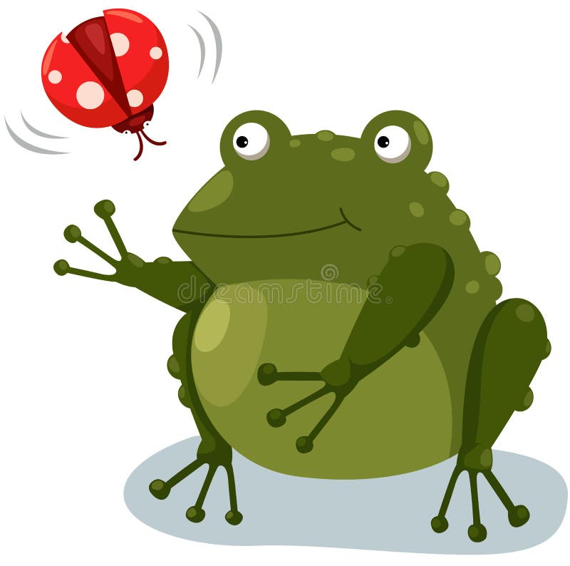 Frog with ladybug stock vector. Illustration of humor - 22859139