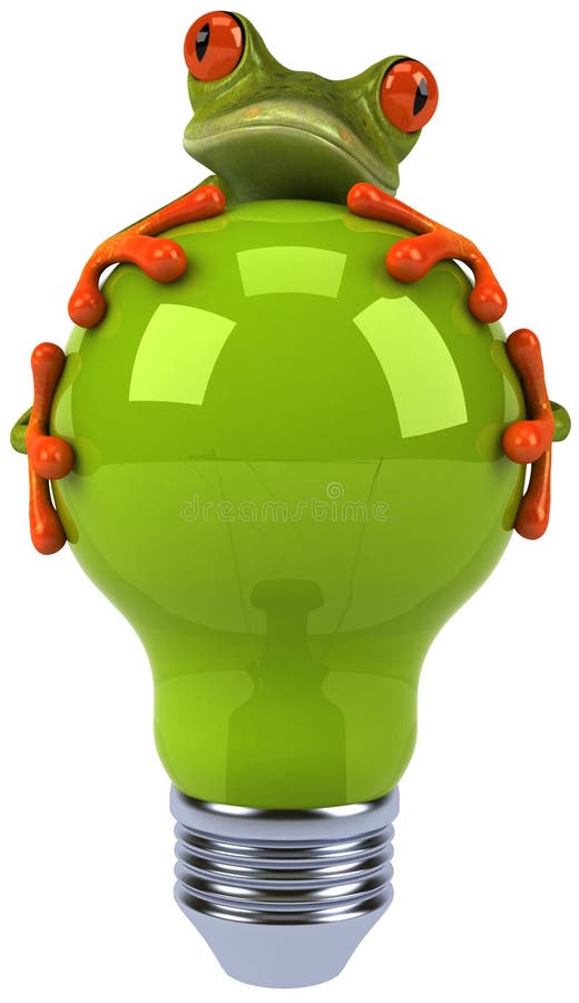 Frog with a light bulb stock illustration. Illustration of aqua - 14116761