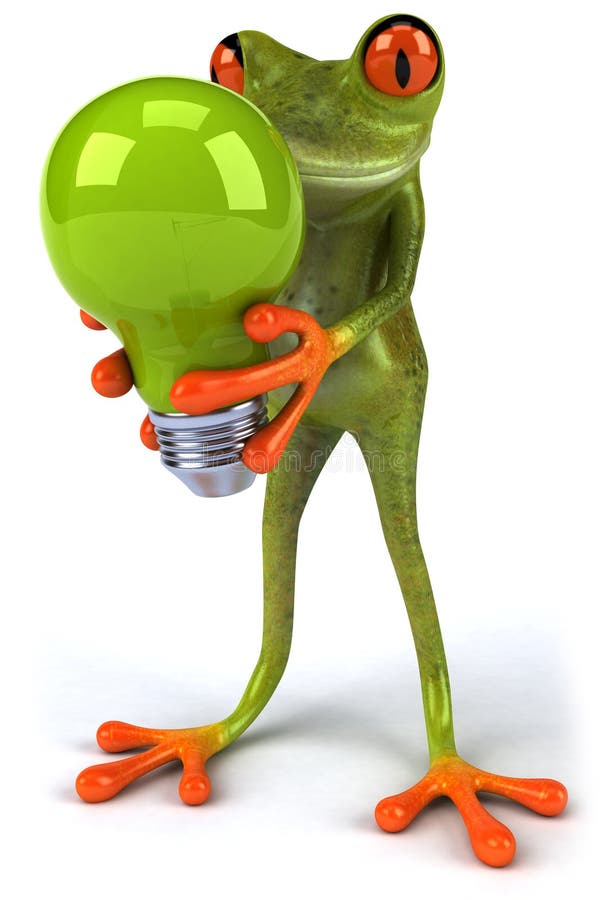 Frog with a light bulb stock illustration. Illustration of aqua - 14116761