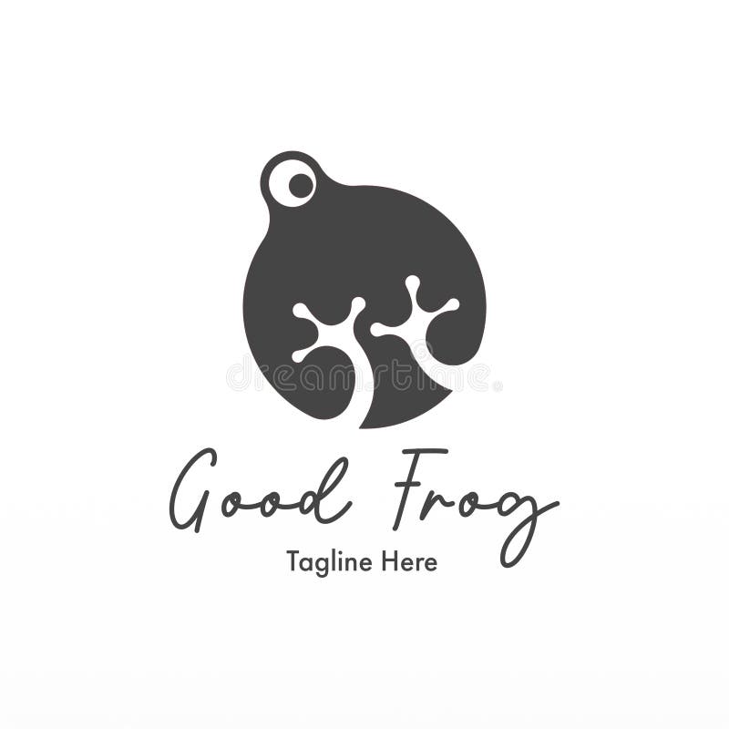 Frog Logo Design Concept. Simple Frog Silhouette Logo Template Stock ...
