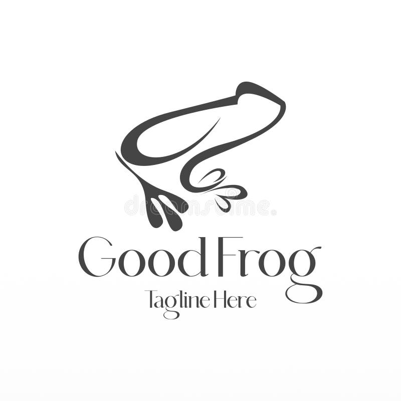 Frog Logo Design Concept. Simple Frog Silhouette Logo Template Stock ...