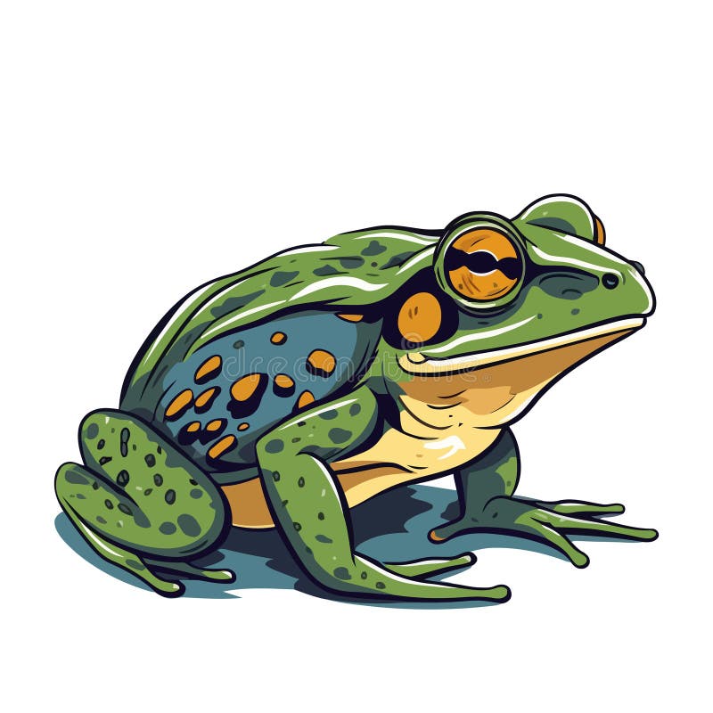 Frog Logo Design. Cute Toad Isolated Stock Vector - Illustration of ...