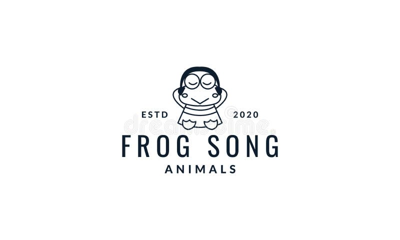 Frog with Music Cute Cartoon Logo Icon Vector Illustration Stock Vector ...