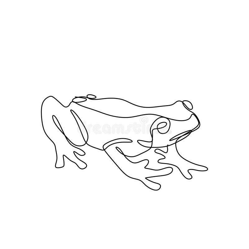 Frog One Line Art Drawing Vector Illustration Minimalist Design Stock ...
