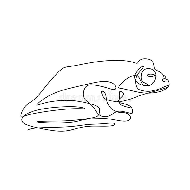 Frog One Line Art Drawing Vector Illustration Minimalist Design Stock ...
