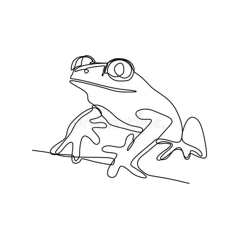 Frog One Line Art Drawing Vector Illustration Minimalist Design Stock ...