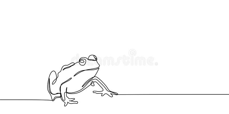 Frog One Line Art Drawing Vector Illustration Minimalist Design Stock ...