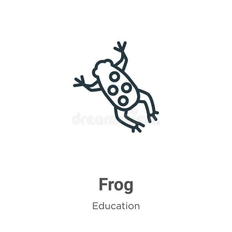 Frog Outline Vector Icon Thin Line Black Frog Icon Flat Vector Simple
