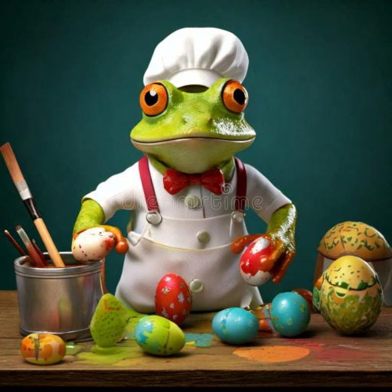 Frog Painting Easter Eggs Cartoon Stock Photo - Image of frogs, funny ...