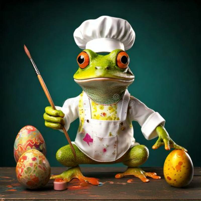 Frog Painting Easter Eggs Cartoon Stock Photo - Image of easter, animal ...