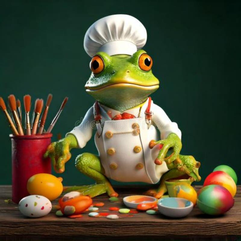 Frog Painting Easter Eggs Cartoon Stock Image - Image of animals ...