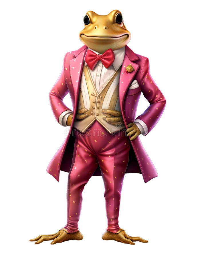 Frog in a Pink Tuxedo and Bow Tie Stock Image - Illustration of ...