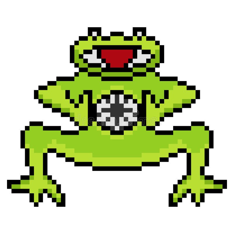 Frog Pixel Art Catching a Ball Stock Vector - Illustration of animal ...