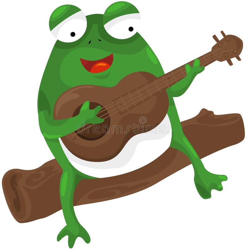 Gecko on Bass Guitar stock illustration. Illustration of green - 351073